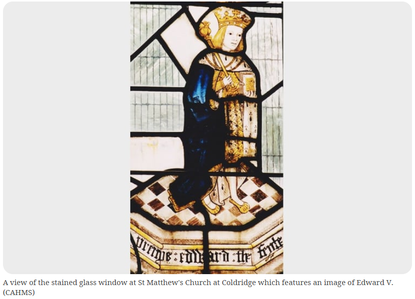 The Edward V Window at Coldridge church is to be re-dedicated by the ...