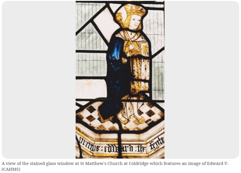 The Edward V Window at Coldridge church is to be re-dedicated by the ...